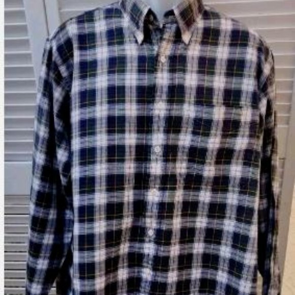 Britches | Shirts | Britches Shirt Mens Extra Large White Navy Forest ...